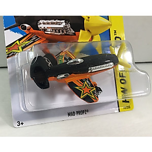 Hot Wheels 2015 HW Off-Road Mad Propz (Airplane) 92/250, Black and Orange