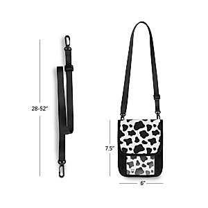 ALAZA Black And White Cow Print Small Crossbody Wallet Purse Cell Phone Bag Rfid Passport Holder with Credit Card Slots