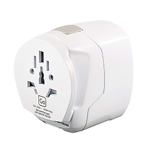 Worldwide Adapter + USB, Universal Earthed Travel Adapter with Twin USB Ports, for Small Electrical Devices, Travel Essentials