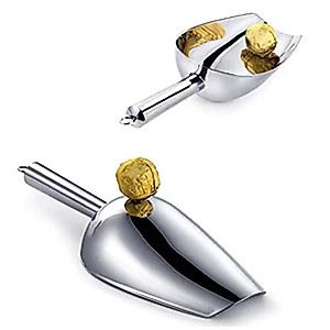 Ice Scoop for Freezer,Stainless Steel Ice Scoop for Ice Machine,Small Metal Ice Scoop for Ice Maker Kitchen Bar Party Wedding,Heavy Duty,Dishwasher Safe,8 OZ Utility Metal Scoop