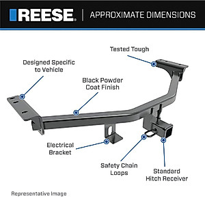 Reese 44603 Class 4 Trailer Hitch, 2 Inch Receiver, Black, Compatible with 2003-2009 Dodge Ram 3500, 2003-2009 Dodge Ram 2500, 2003-2010 Dodge Ram 1500, 2011-2022 RAM 1500