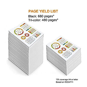 Remanufactured 63 XL Ink Cartridges Replacement for Hp 63XL Ink Cartridges Black/Color Combo Pack Compatible with Hp Officejet 3830 5255 5258 Envy 4520 4512 DeskJet 3630 Ink Cartridges Printers