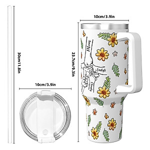 Personalized 40 Oz Stainless Steel Tumbler Best Mom Ever Cup Gift, Custom Name 3D Inflated Effect Travel Mug, Birthday Valentine's Day Coffee Mug for Mom Nana Mothers Day Gifts for Mom,04