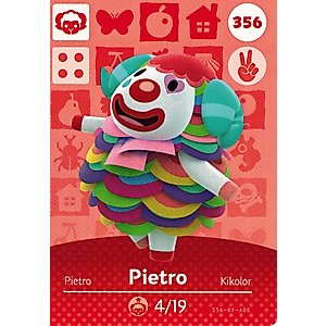 Nintendo Animal Crossing Happy Home Designer Amiibo Card Pietro 356/400 USA Version