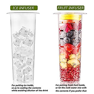 1 Gallon Drink Dispenser with Spigot 18/8 Stainless Steel – Airtight & Leakproof Glass Sun Tea Jar with Anti-Rust Lid, Beverage Dispenser for Parties – Include Ice Cylinder and Fruit Infuser