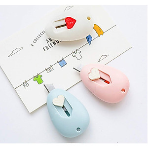 AKOAK 4 Pcs Mini Carry-on Small Box Cutter Durable Paper Cutting Small Knife Cute Sharp Envelope Opening Knife Retractable Utility Knife Suitable for Office and Home Use（random color）