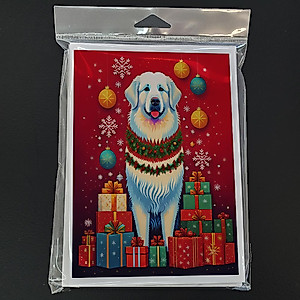 Caroline's Treasures DAC3098GCA7P Great Pyrenees Holiday Christmas Greeting Cards Pack of 8 Blank Cards with Envelopes Whimsical A7 Size 5x7 Blank Note Cards