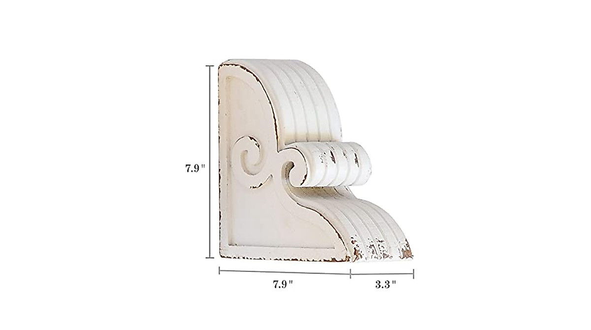 Vintage White Decorative Bookends for Rustic Home Decor