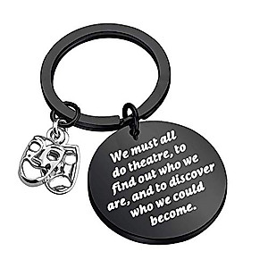 BAUNA Theatre Kechain Muse Comedy Tragedy Mask Actor Actress Keychain(bl)