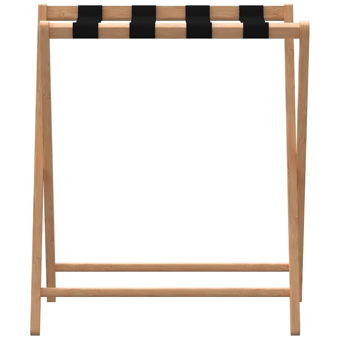 vidaXL 27"x15"x22.8" Foldable Luggage Rack -Natural Bamboo Suitcase Stand with Waterbase Finish, Ample Storage, and High Load Capacity