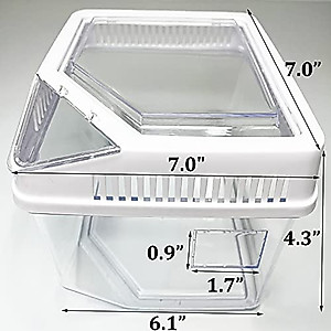 PINVNBY Reptile Feeding Box Acrylic Reptile Cage Transparent Portable Cube Container for Spiders Lizards Frogs Crickets Turtles Crabs