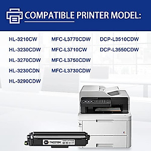 BERY 3 Pack, Black TN227BK TN227BK Toner Compatible Replacement for Brother TN227 TN227 DCPL3510CDW BY -TN227BK-3BK BY -TN227BK-3BK