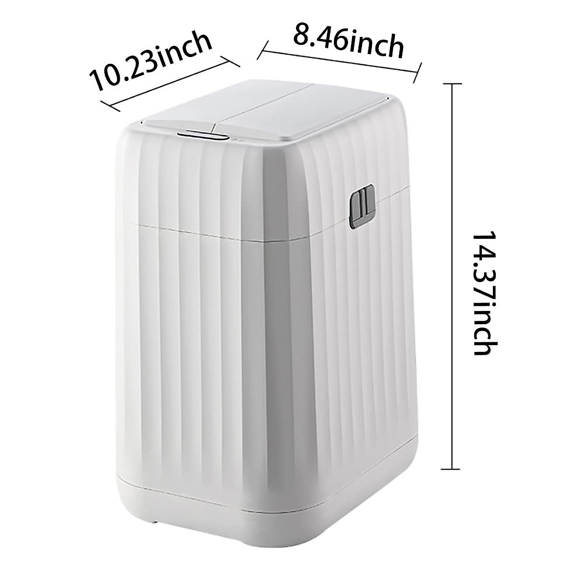 Touchless Bathroom Trash Can with Lid, 4 Gallon Plastic Automatic Garbage Bin, Waterproof Motion Sensor Wastebasket Rubbish Bin for Kitchen, Living Room, Bedroom, Office (No Battery)