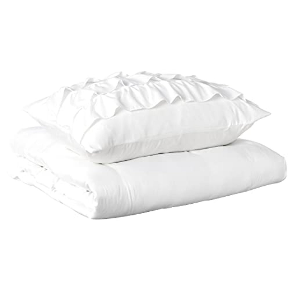 Latitude Ruby Ruffle Comforter Set, Twin, White