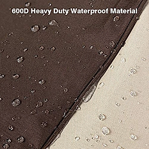 Vailge Stackable Patio Chair Cover,100% Waterproof Outdoor Chair Cover, Heavy Duty Lawn Patio Furniture Covers,Fits for 4-6 Stackable Dining Chairs,36" Lx28 Wx47 H,Beige&Brown