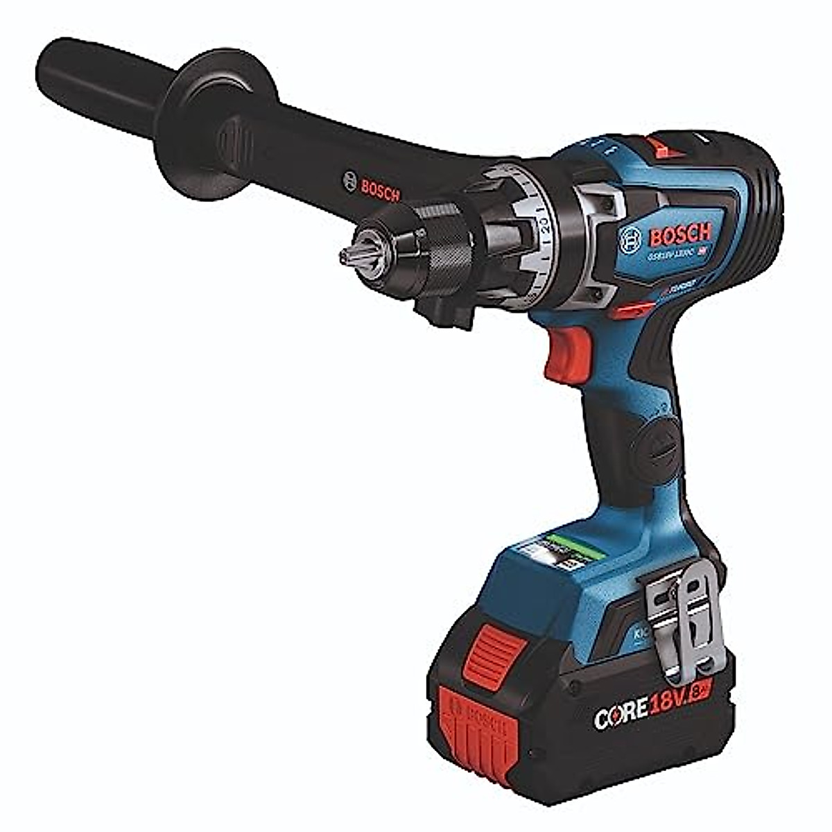 BOSCH GXL18V-260B26 18V 2-Tool Combo Kit with 1/2 In. Hammer Drill/Driver, 1/4 In. and 1/2 In. Two-In-One Bit/Socket Impact Driver, (1) CORE18V 8 Ah Battery and (1) CORE18V 4 Ah Battery