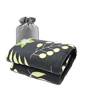 forestfish Fleece Throw Blanket Cozy Soft Portable Travel Blanket Compact for Long Car Airplane Train Rides 60" x 40", Flower