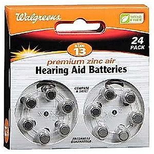 Walgreens Hearing Aid Batteries, Zero Mercury, #13 24 ea
