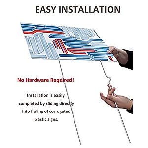 CPTC 10 Pieces Yard Sign Stakes,17" Metal Yard Stakes for Signs