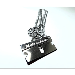 Premium Label - Bad Habits - Luxury Razor Blade Silver Charm .925 Plata Punk, Gothic, Streetwear, Dog Tag, Curb Grunge Chain - Made in JAPAN