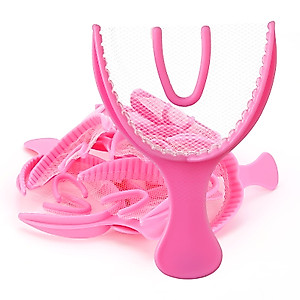 JMU Full Arch Bite Registration Trays 30 Pcs, Disposable Dental Impression Trays for Teeth Modes Pink