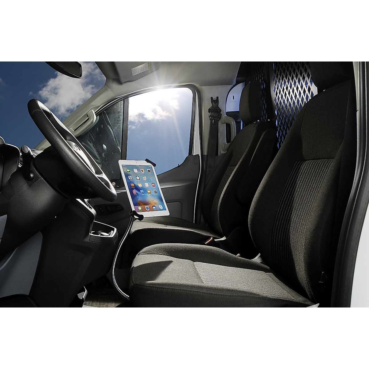 Gooseneck Car Mount – CTA Secure Gooseneck Car Mount with Lock and Key Security System for iPad 10th Gen 10.9" - iPad 7/8/9 Gen 10.2" - Surface Pro 4 - Surface Go 3 - Galaxy Tab S3 - Black (PAD-SGCT)