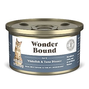 Amazon Brand - Wonder Bound Wet Cat Food, Pate, No Added Grain, (Whitefish & Tuna), 3 ounce (Pack of 24)