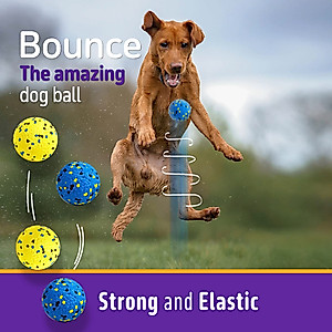 Kimee Dog Balls Tennis Ball Toys Dog Toys for Aggressive Chewers Durable Teething Chew Toys Water Toy Fetch Balls for Large Medium Small Dog and Puppies (4 Balls)
