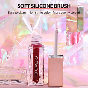 ZCMN Hydrating Lip Gloss Plumping Lip Oil Tinted Lip Balm Lip Care Transparent Toot Lip Oil, Long Lasting Nourishing Lip Glow Oil Non-sticky Big Brush Head Glitter Shine Primer Lip Tint