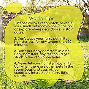 Hamster Ball, Nobleza 5.5 inch Clear Hamster Exercise Ball with Clip-in Lid, Durable Plastic Rat Running Ball for Dwarf Hamster, Small Pet Rat to Break Boredom & Increases Activity, Yellow