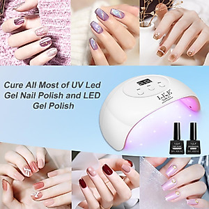 LKE UV LED Nail Lamp UV Light for Gel Nails 72W Nail Dryer Professional UV Nail Light Gel Nail Polish Fast Curing Lamp 3 Timer Auto Sensor Salon Home Manicure Tools