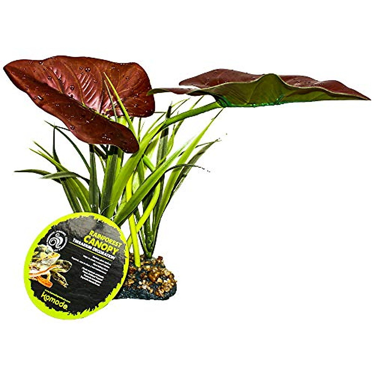 Komodo Reptile Terrarium Woodland Canopy Plant Artificial Rainforest Habitat Decor, Gravel Base, 16"