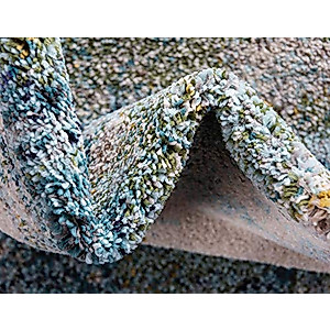 Unique Loom Chromatic Collection Modern & Vibrant Abstract Area Rug For Any Home Décor (8' 0 x 10' 0 Rectangular, Light Blue/ Beige)