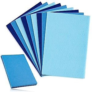 Whaline 18Pcs Felt Fabric Sheets Assorted Blue Craft Felt Pack for DIY Craft Sewing Patchwork Art Projects, 3 Colors, 7.9 x 11.8 Inch