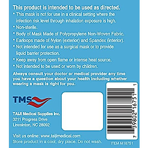 TMS Consumer Series 3-Layer Face Mask, F3502 Tested 96%, Disposable, Single-Use, 50-Count, Made in USA, Breathable, Soft, Hypoallergenic, Premium Meltblown, Latex-free