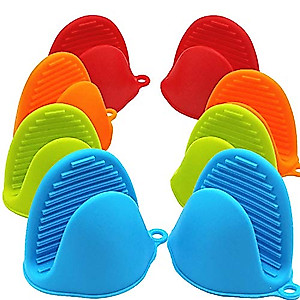 NEPAK 4 Pairs Silicone Cooking Pinch Grips Oven Mitts Potholder for Kitchen Cooking & Baking
