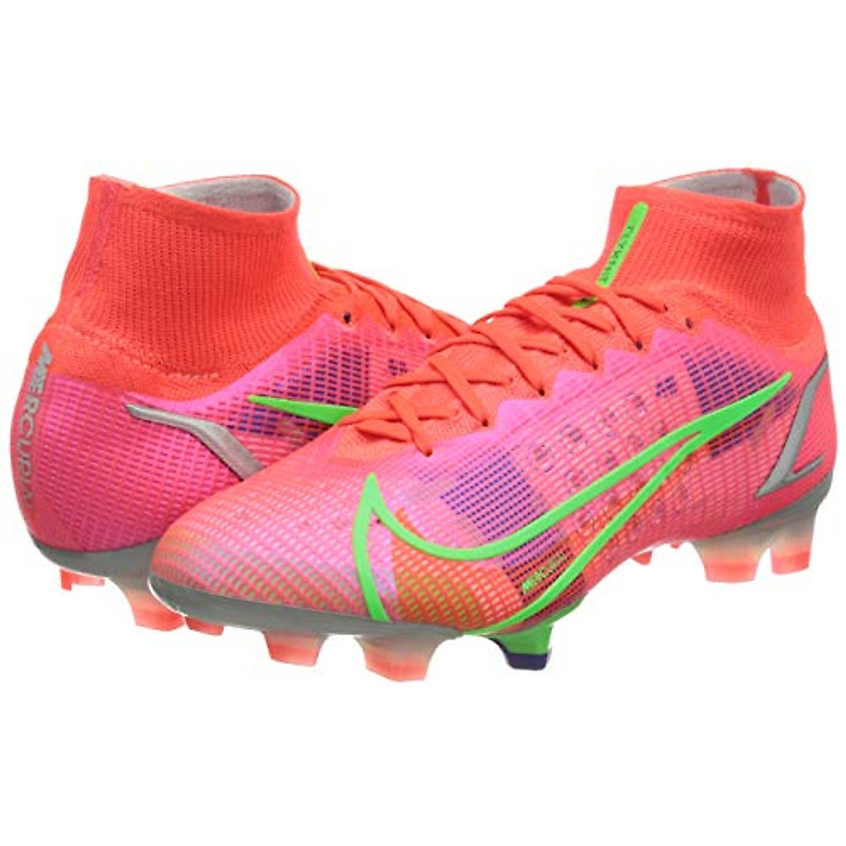 NIKE Unisex Superfly 8 Elite FG Soccer Shoe, BRT Crimson MTLC Silver Indigo Burst White Rage Green, 12 US Men