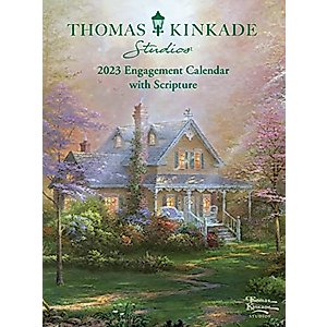 Thomas Kinkade Studios 12-Month 2023 Monthly/Weekly Engagement Calendar with Scr