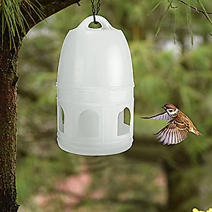 POPETPOP Automatic Bird Feeder Waterer- Plastic Hanging Pigeon Water Dispenser, Bird Cage Accessories for Parrot Parakeet Canary, 5L