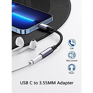 USB c to 3.5mm Audio Adapter, USB c Headphone Adapter USB c dongle Converter for  Pixel 5 4 3 2 XL, Samsung Galaxy S21 S20 Ultra S20+ Note 20 10 S10 S9 Plus for iPad Pro