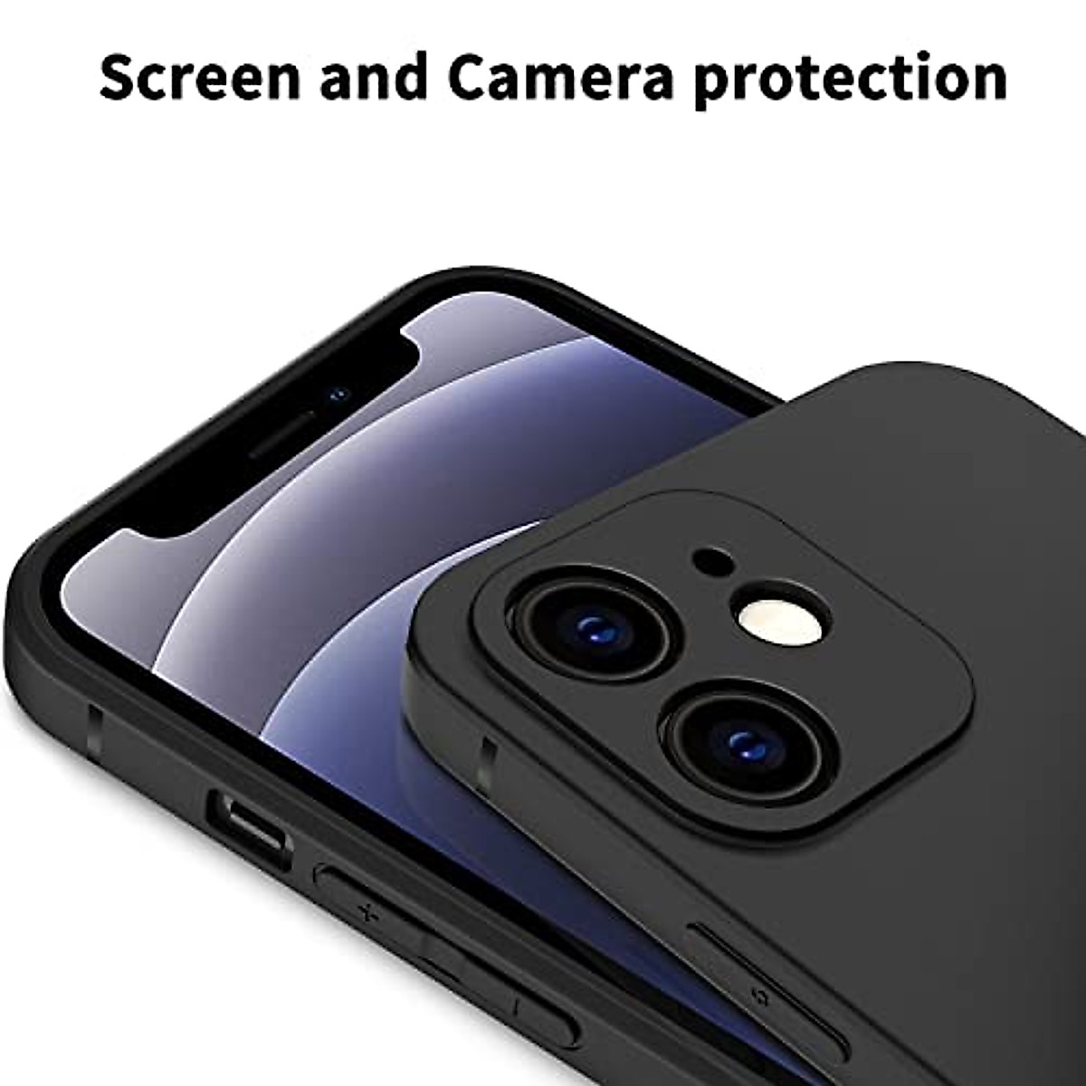 EasyAcc Slim Case for iPhone 12, Thin Matte Black TPU Phone Cases Finish Profile Soft Back Protective Cover Compatible with iPhone 12 2020