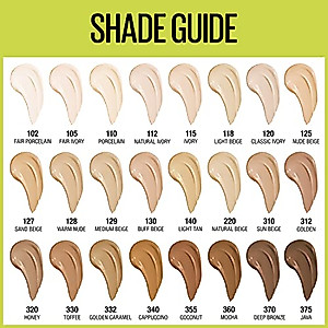 Maybelline Super Stay Full Coverage Liquid Foundation Active Wear Makeup, Up to 30Hr Wear, Transfer, Sweat & Water Resistant, Matte Finish, Classic Ivory, 1 Count