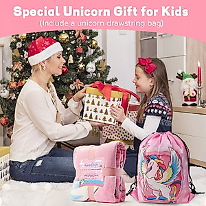 Glow in The Dark Blanket Unicorn Gifts for Girls Kids Blankets Super Soft 3 4 5 6 7 8 9 10 Year Old Girl Gift Ideas Girls Toys Age 6-8 Unicorns Toys Birthday Christmas Valentine's Day Gifts 50"x 60"