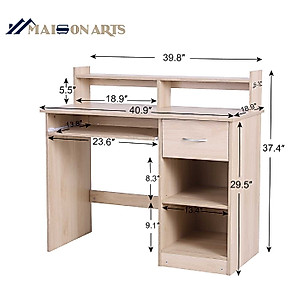 MAISON ARTS Gaming Computer PC Desk, Gamer Workstation, Small Mesa Escritorio Gamer Table Desk