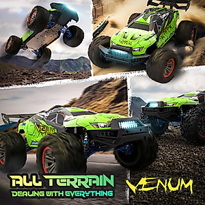 Hosim VENUM 1:8 RC Cars for Adults Fast 80+KMH, Remote Control Truck 4X4 All Terrains Waterproof 2.4GHZ Off Road Hobby Grade Large High Speed RC Monster Truck with 3S Battery