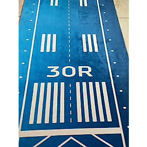 Generic Runway Rug,Track Rug,Aircraft Rug,Aviation Carpet,Airport Rug,Plane Rug,Runway Area Rug,Floor Area Rug,Racing Track Rug,Road Pattern Rugs RM1205.0 60x100Cm//23x39 inch