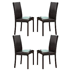 Homelegance Tempe PU Upholstered Dining Chair (Set of 4), Brown
