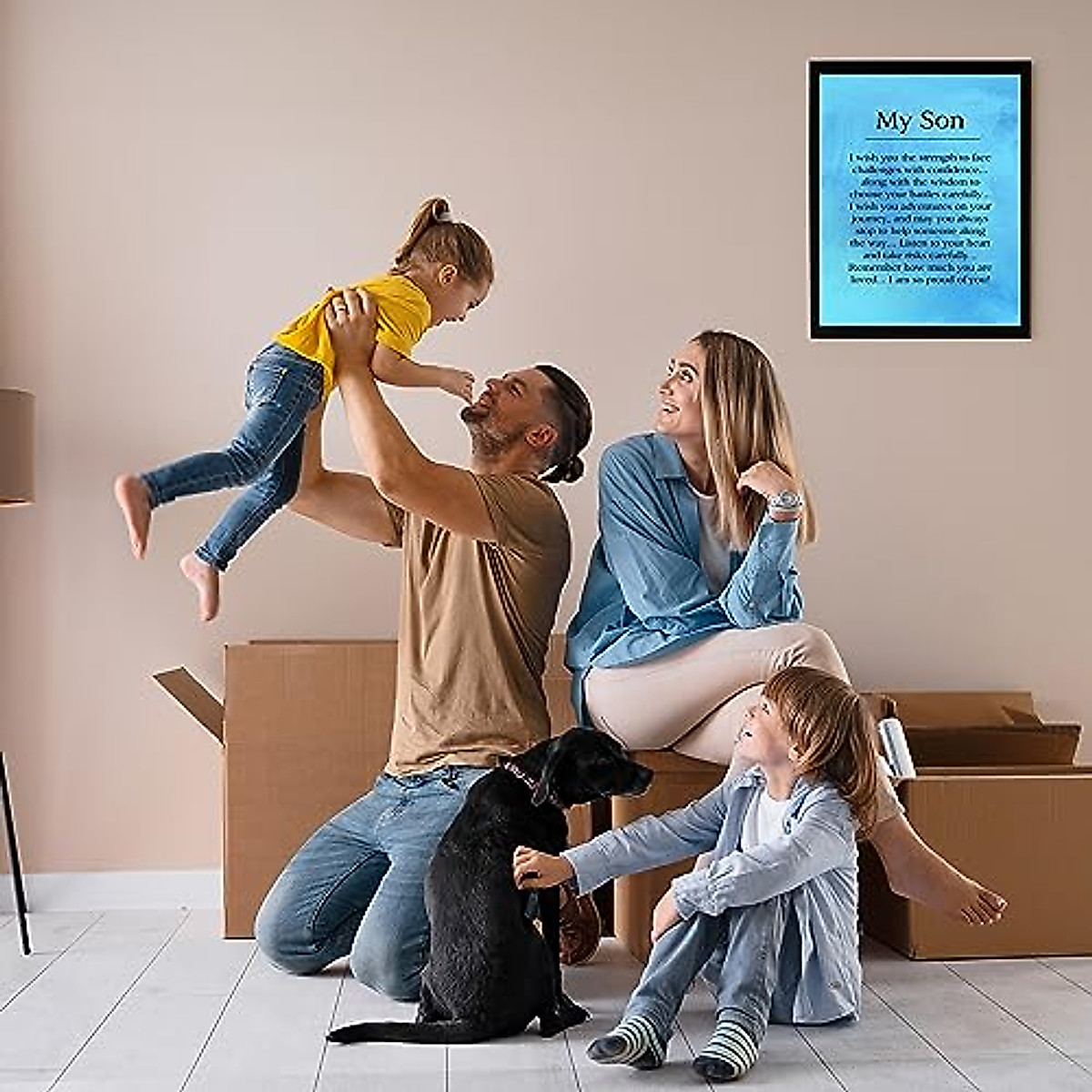 My Son, I Am Proud Of You - Inspirational Wall Art, Loving, Typographic Message for Any Son Is A Perfect Graduation Gift For Son, Wall Sign For Home Decor, Boys' Bedroom Decor, Unframed-8x10"