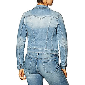 Jessica Simpson Women's Pixie Classic Feminine Fit Crop Jean Jacket, Maude, Large