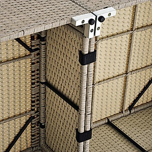 SUQ I OME 6 pack Outdoor Patio Rattan Wicker Furniture Sofa Clip, Sectional Rattan Sofa Chair Module Outdoor Couch Garden Furniture Fasteners Clip Connector for tube width 2.14''